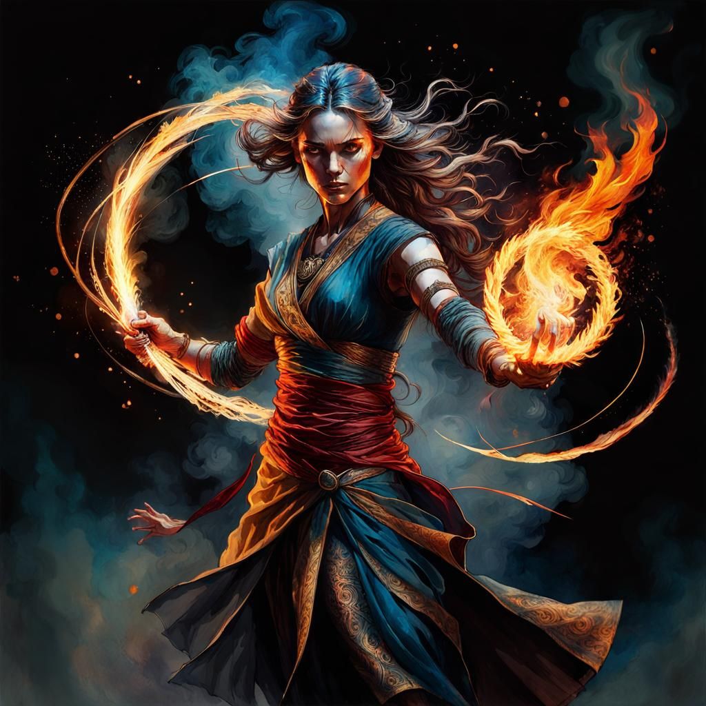 Fire Bender - AI Generated Artwork - NightCafe Creator