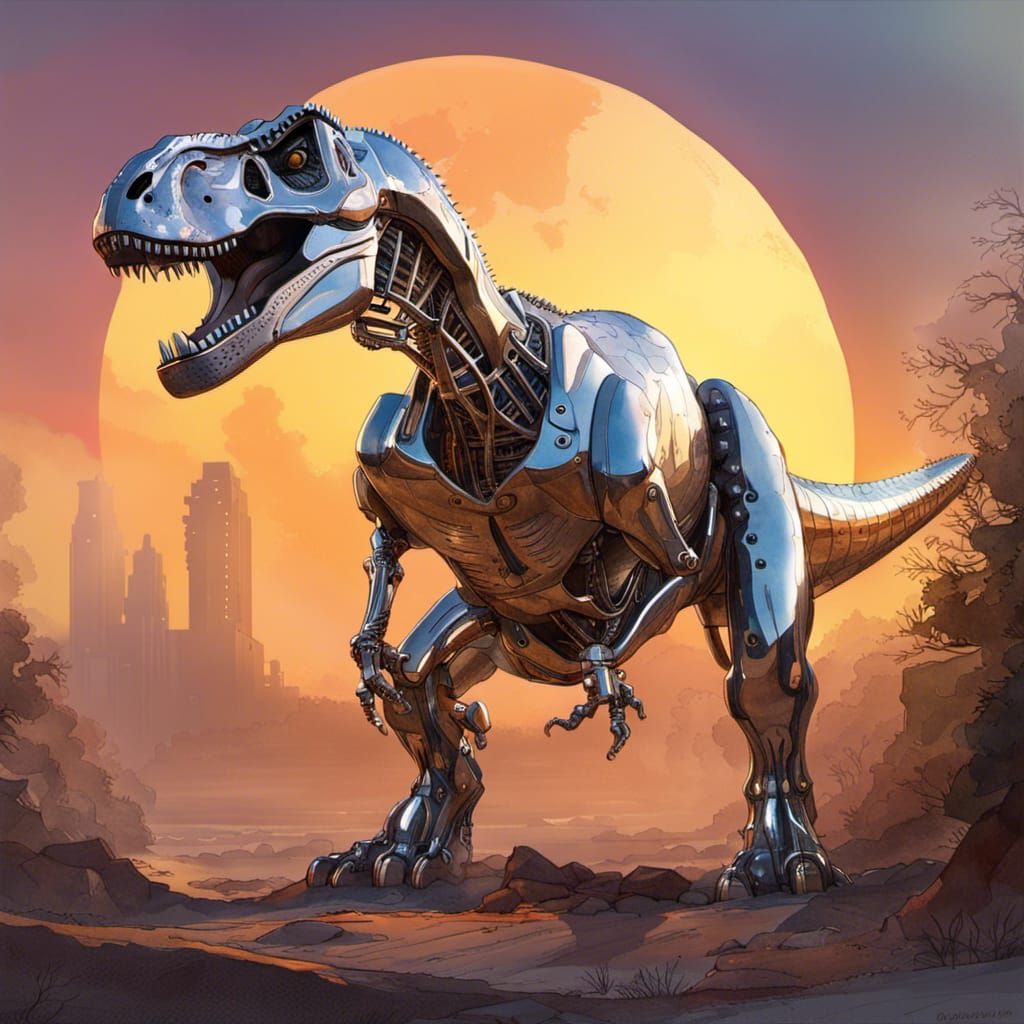 T-Rex Robot - AI Generated Artwork - NightCafe Creator