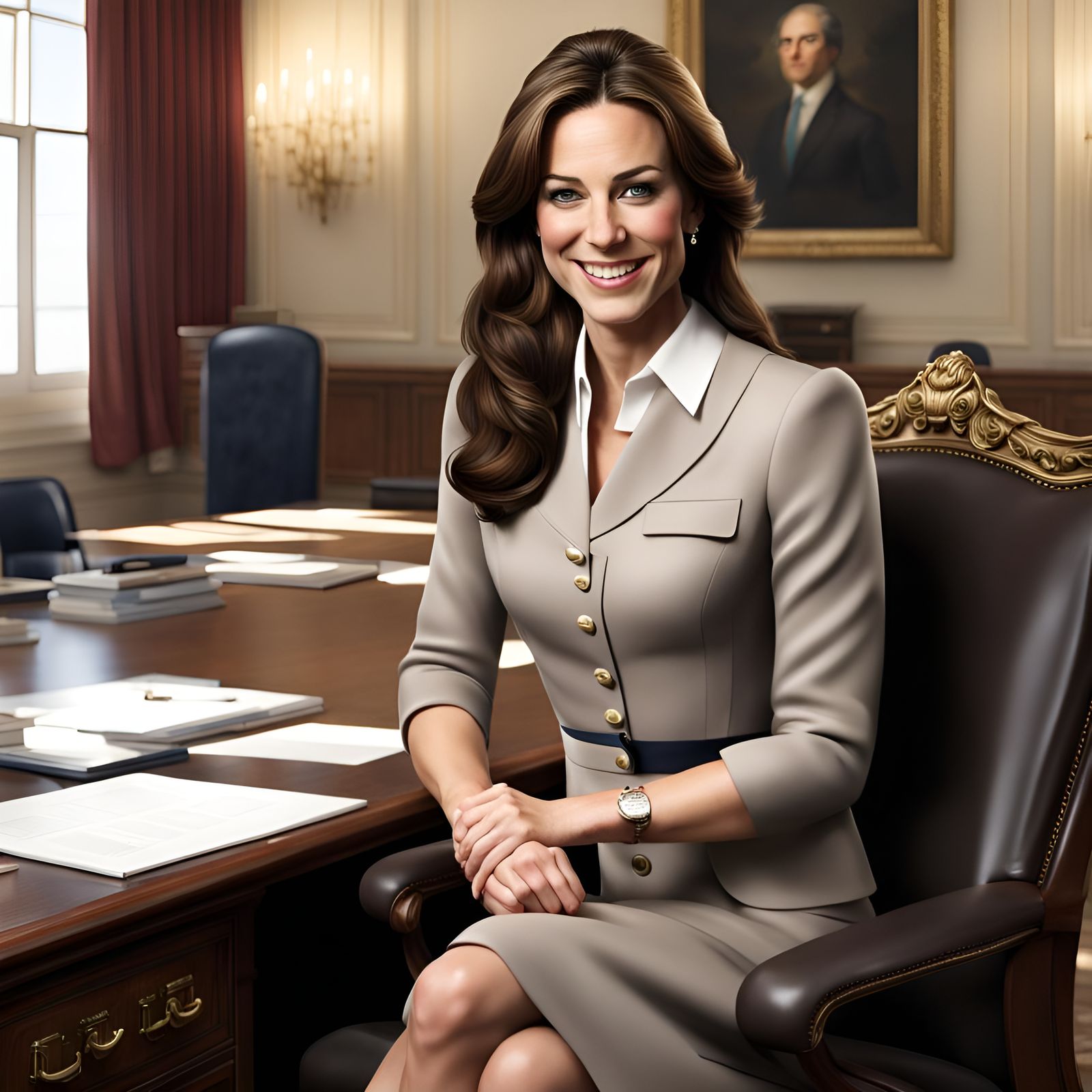 Princess Catherine - Office Work at her Desk - AI Generated Artwork ...