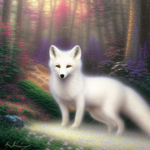 white fox with blue eyes and angel wings - AI Generated Artwork ...