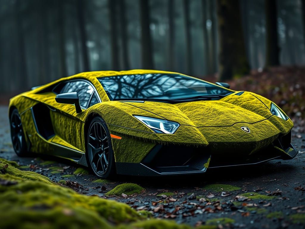 lamborghini aventador made of moss - lamborghini aventador m...