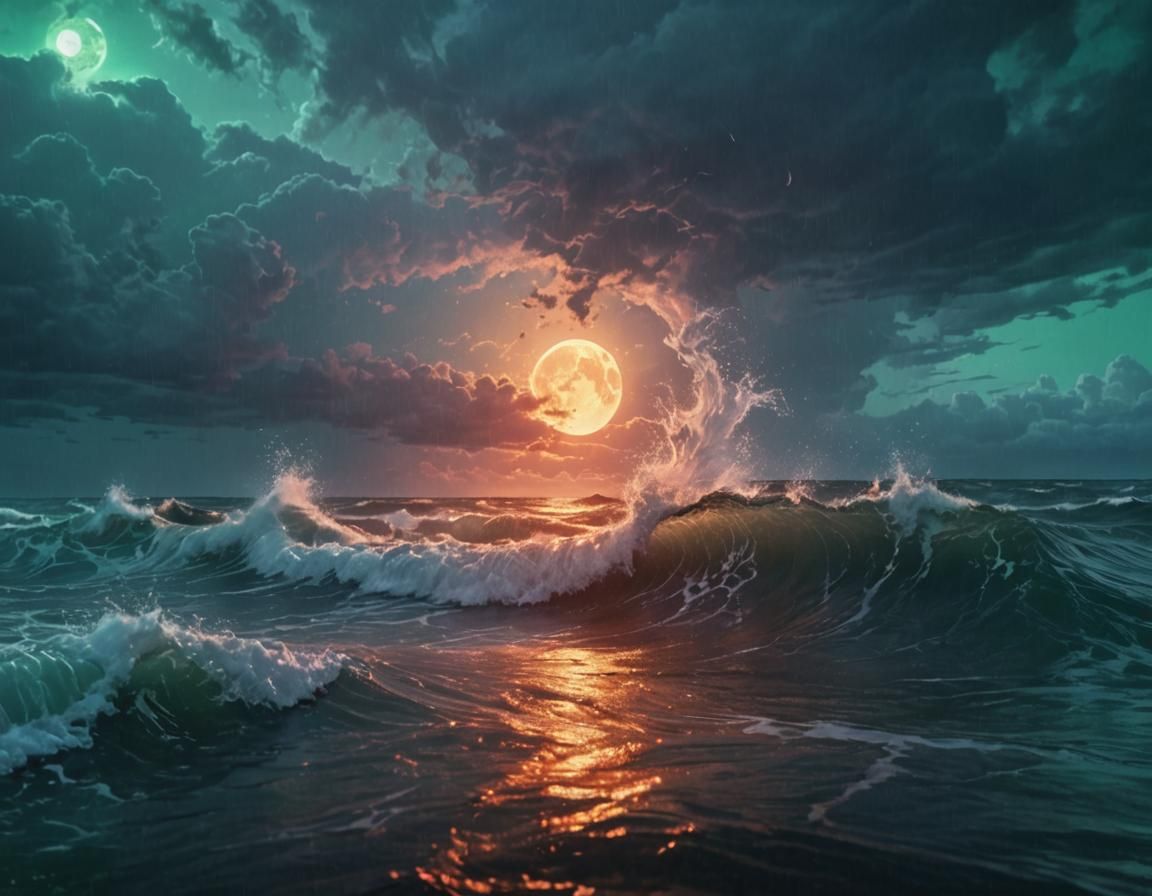 Surreal Ocean Scene in Hyper-Realistic Style - AI Art