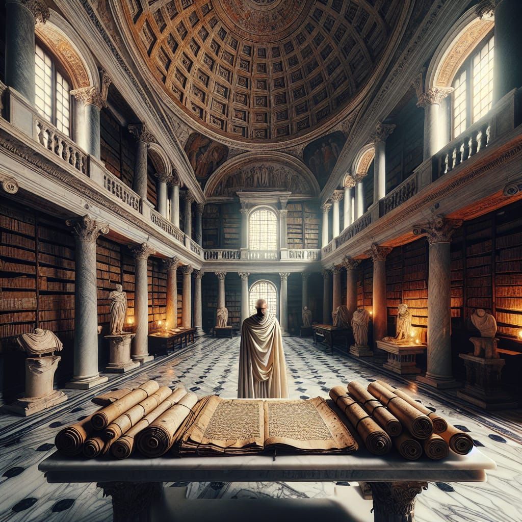 Ancient Greek Library - AI Generated Artwork - NightCafe Creator