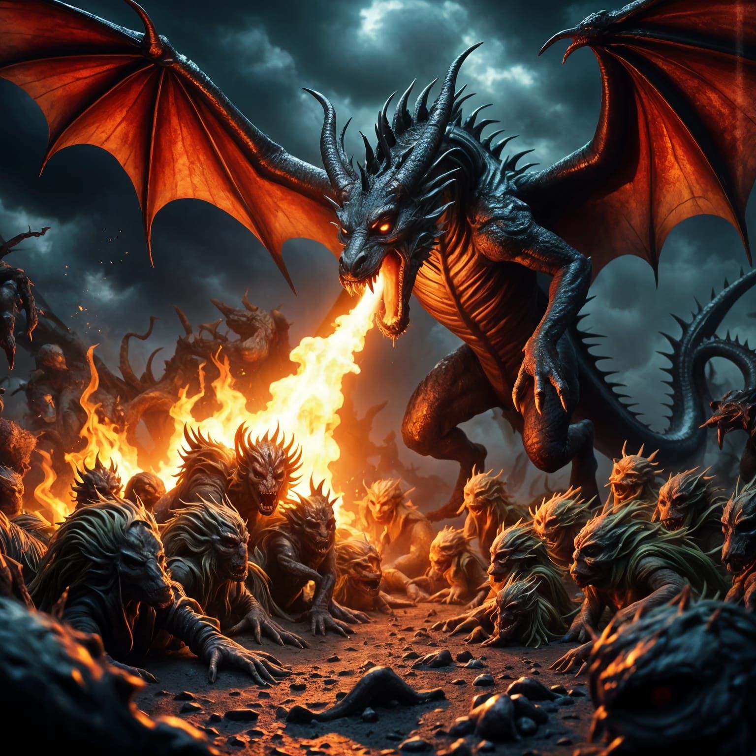 Dragon Roasting Army Of Gremlins - Dragon Unleashes Fury on ...