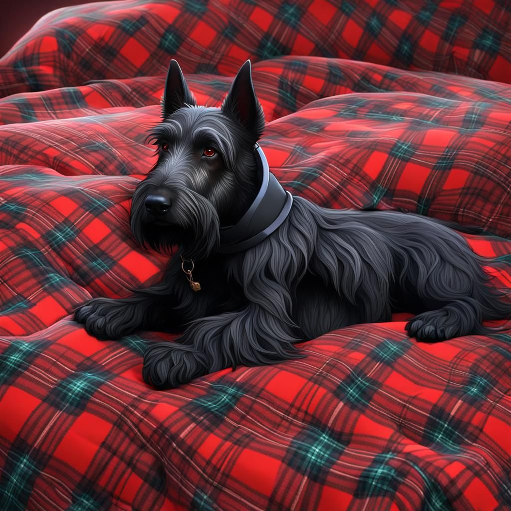 Wee Scottie's Plaid Blankie - AI Generated Artwork - NightCafe Creator
