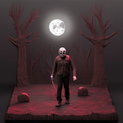 3D model Pop-up Jason Voorhees - AI Generated Artwork - NightCafe Creator