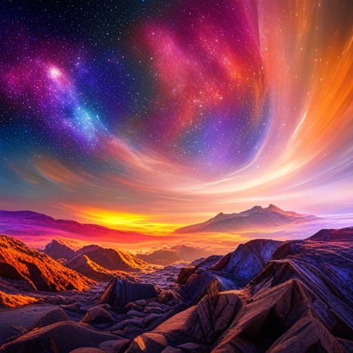 Starry colorful space starscape - AI Generated Artwork - NightCafe Creator