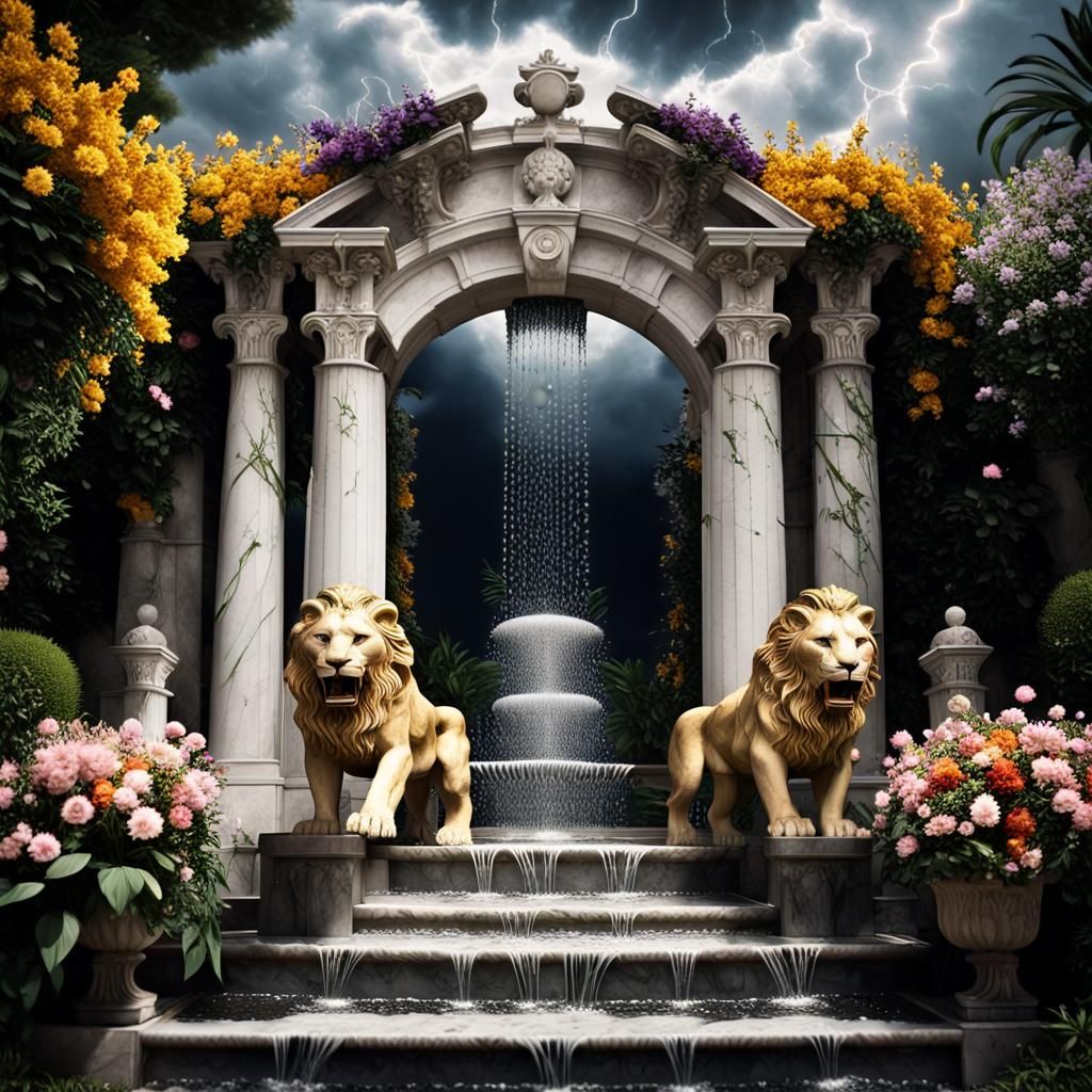 Heaven entrance. A Greek marble gate - AI Generated Artwork - NightCafe ...