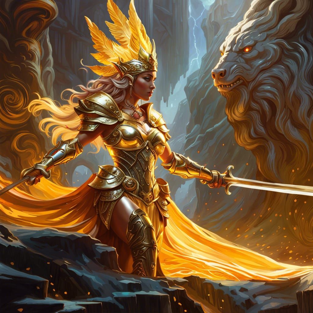 Golden warrior - AI Generated Artwork - NightCafe Creator