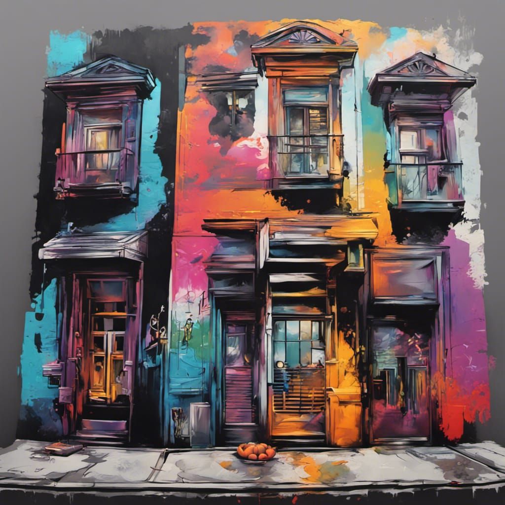 spray paint building - AI Generated Artwork - NightCafe Creator