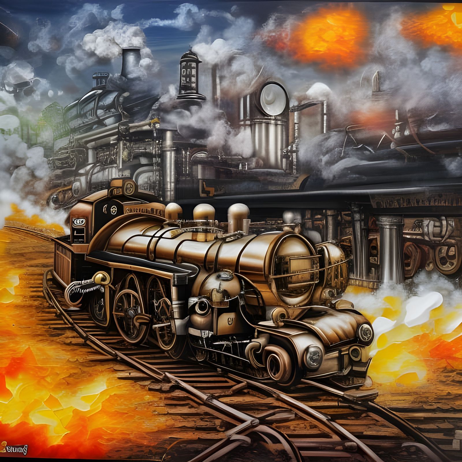 Going off the rails on a crazy train - AI Generated Artwork - NightCafe ...
