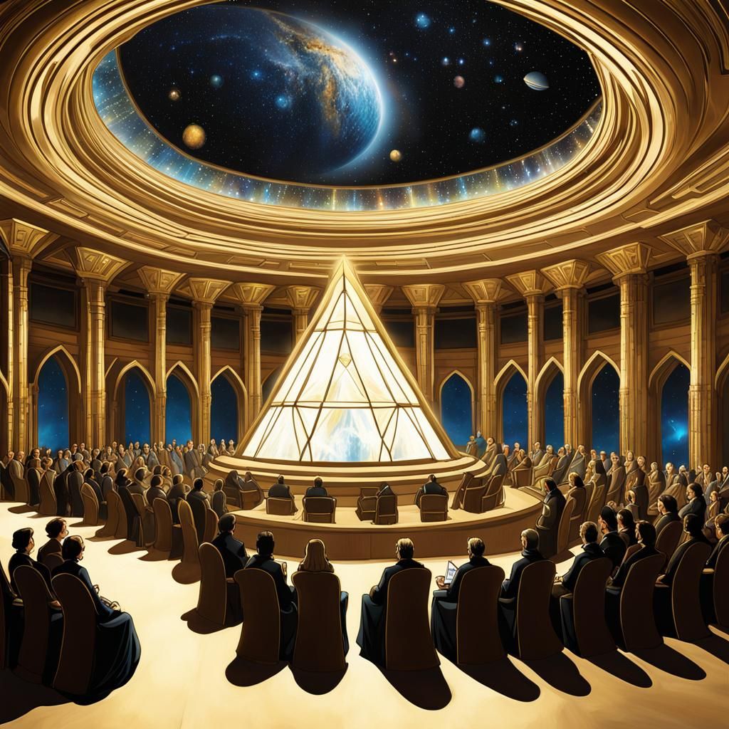 Galactic Federation High Council planetarium meeting in the Royal Hall ...