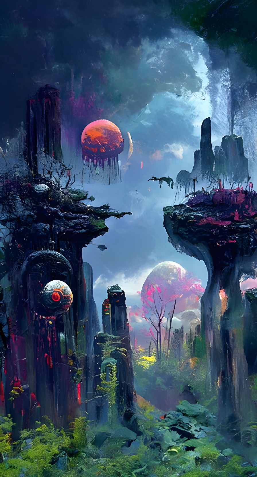 Alien Planet Forest - AI Generated Artwork - NightCafe Creator
