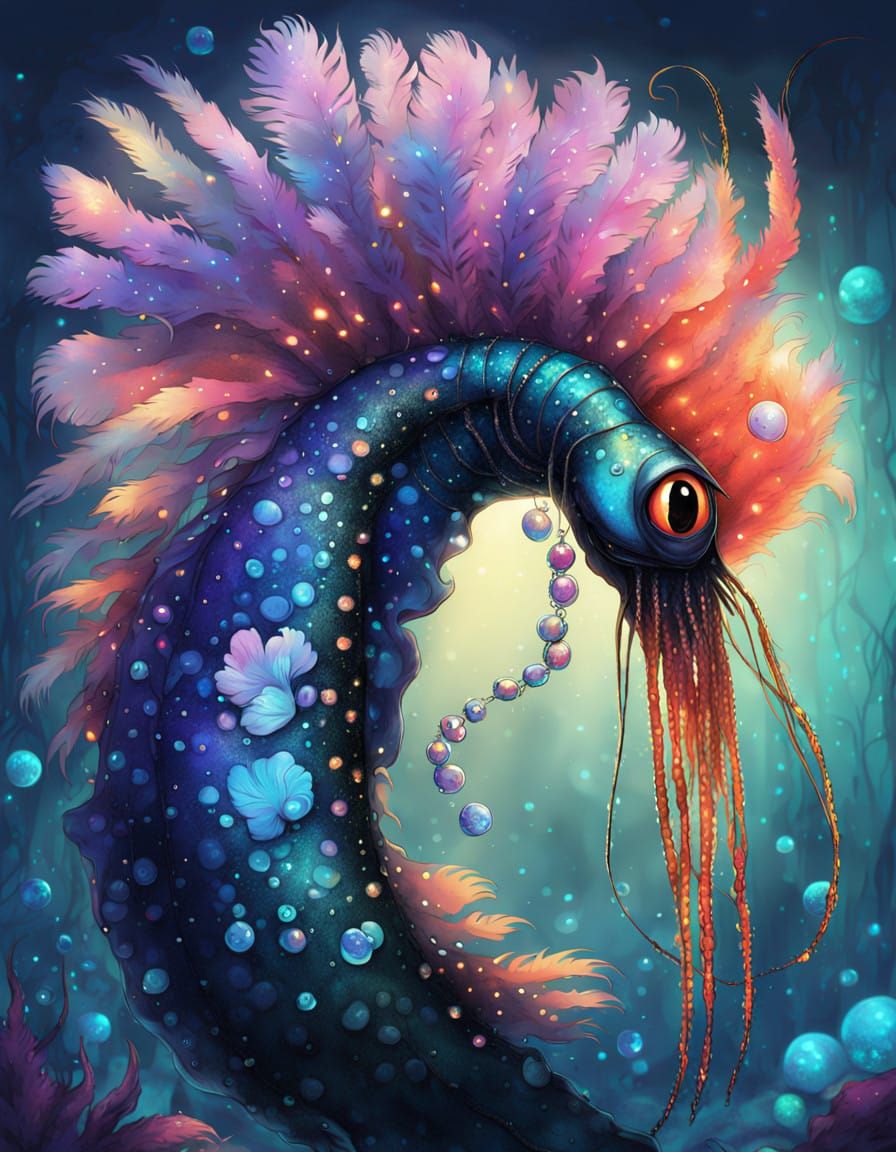 Surreal Shrimp Queen in Cyberpunk Aesthetic - AI Art