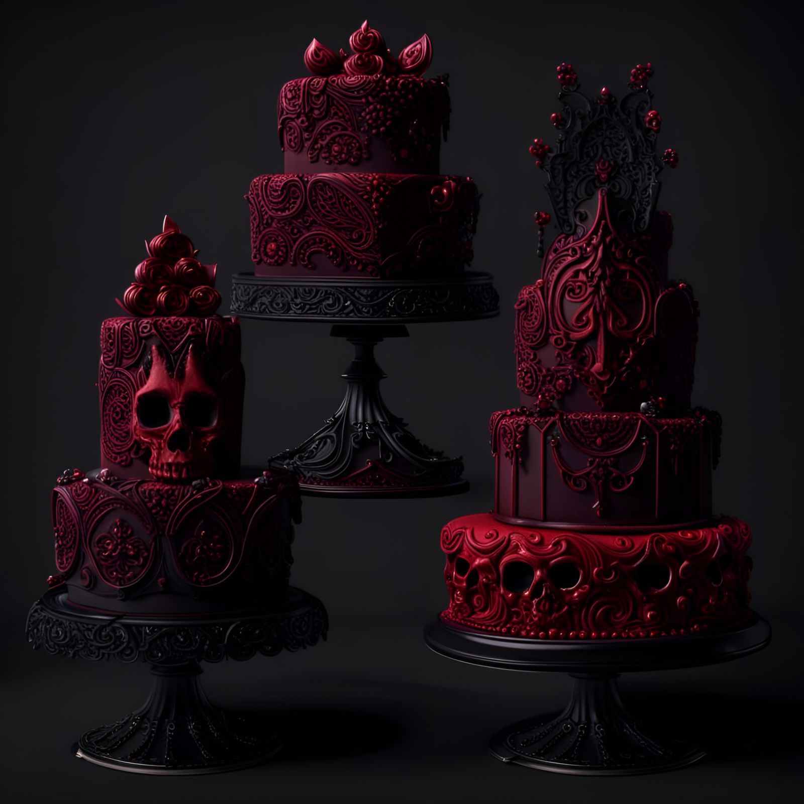 the goth aesthetic skull cakes - AI Generated Artwork - NightCafe Creator