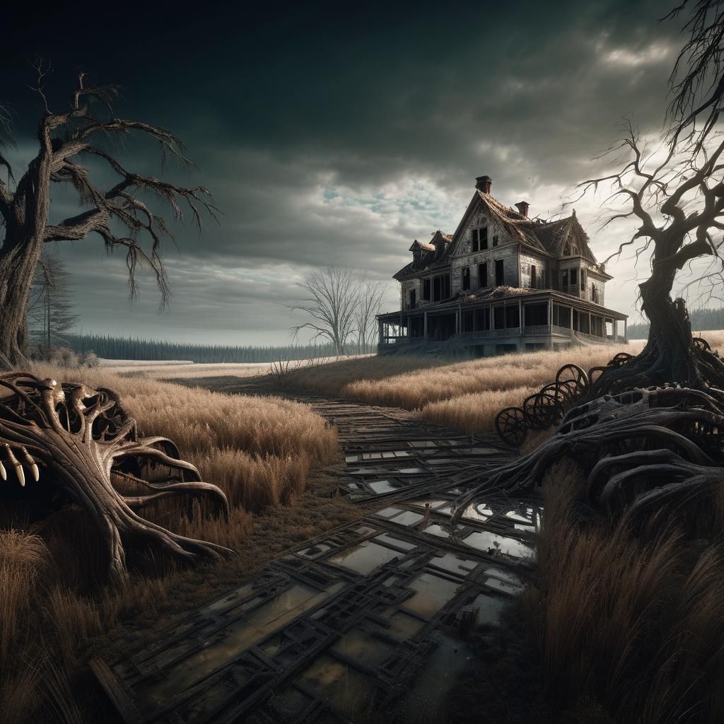 Creepy abandoned farmhouse, devastated by some eldritch horror :: by ...