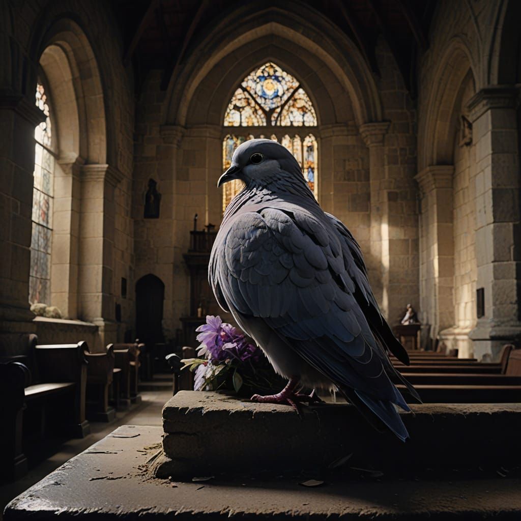 Crying Dove in a church - Mournful Dove in a Timeless Churc...