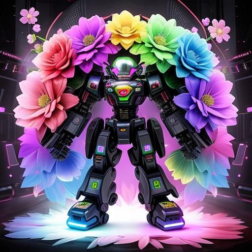 Flower Robot 🤖👾🏳️‍🌈🌈💐🌸 - AI Generated Artwork - NightCafe Creator