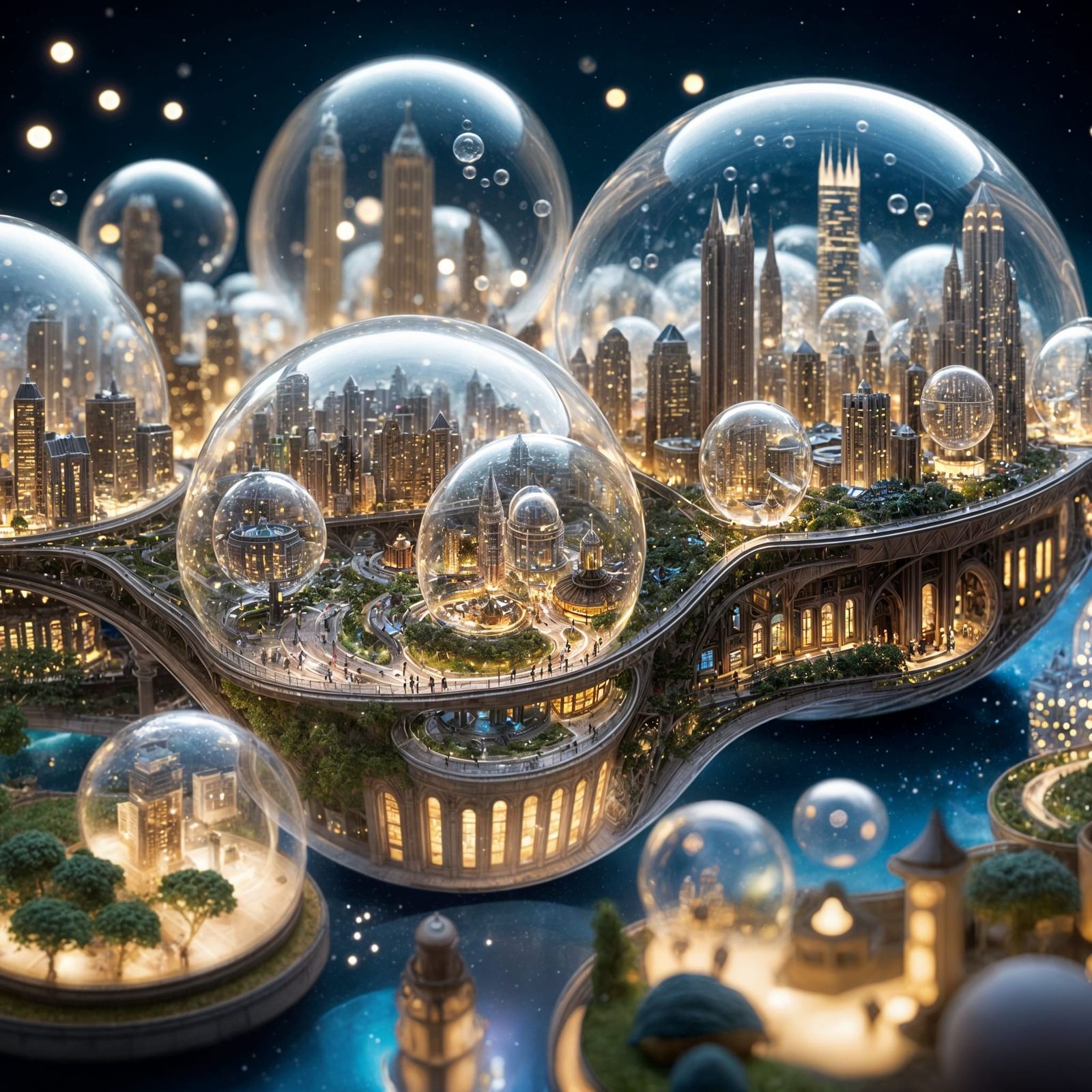 A miniature space city. - Intricate Micro Space City in a Bu...