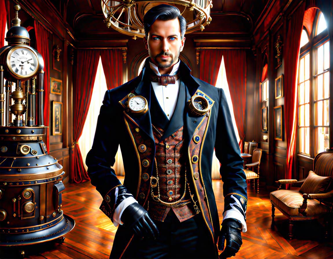 Steampunk butler - AI Generated Artwork - NightCafe Creator
