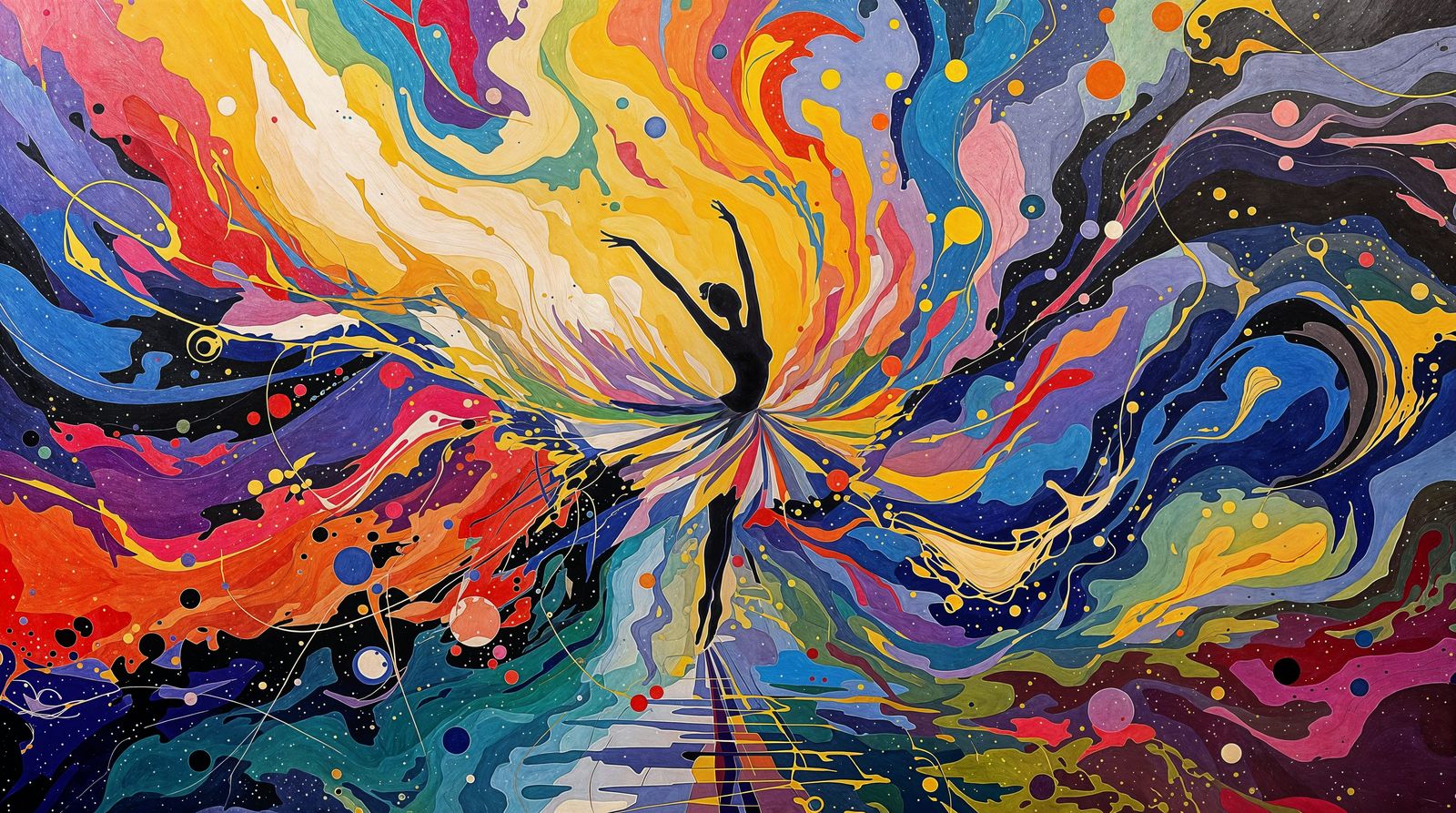 Express Yo'self - Vibrant Dance Movement in Colorful Art