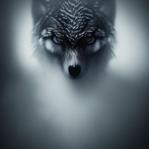 Wolf in the Fog - AI Generated Artwork - NightCafe Creator