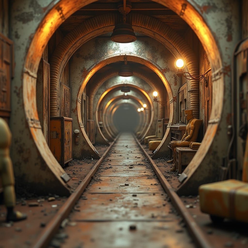 Retro Sci-Fi Dwelling in a Gritty, Rusty World - AI Art