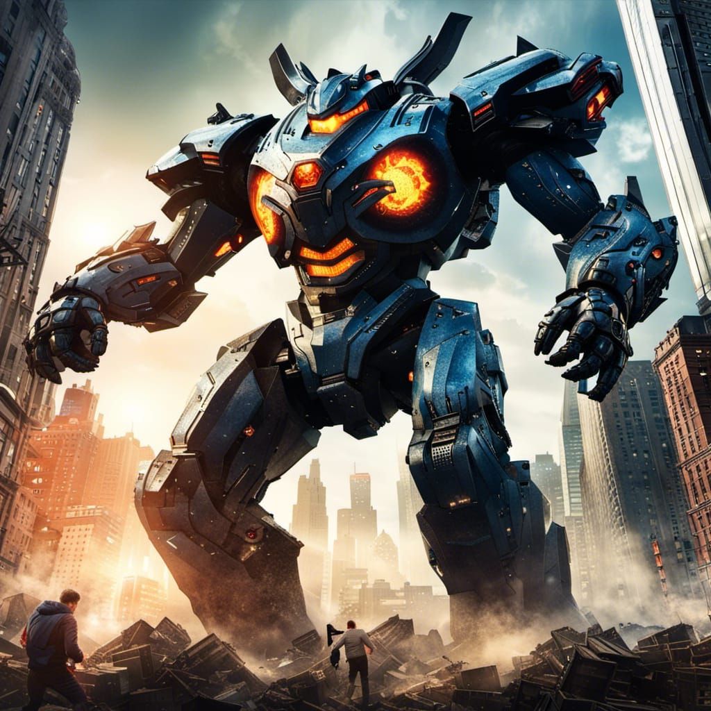 Jaeger ready to the kaiju - AI Generated Artwork - NightCafe Creator