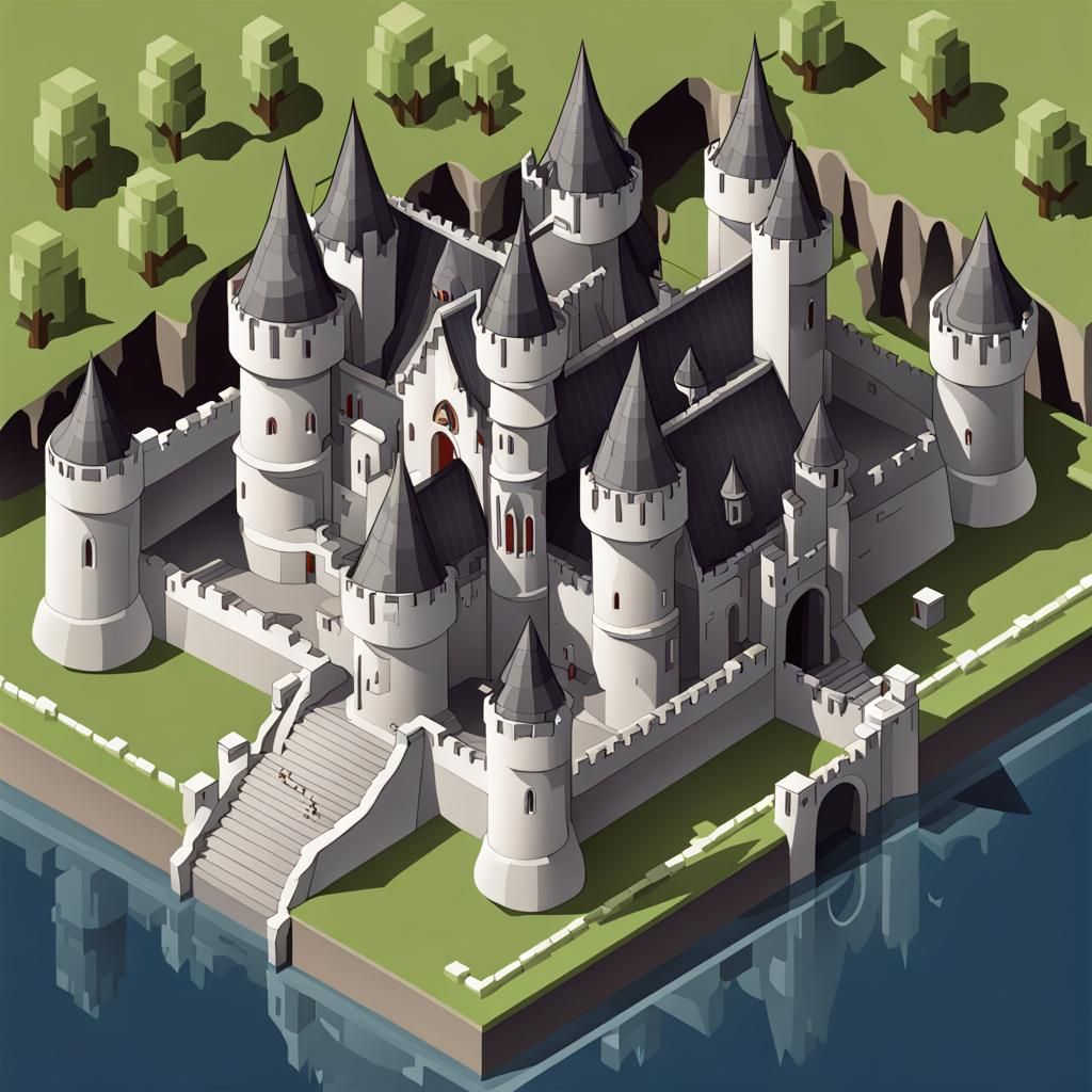 Isometric Castle - AI Generated Artwork - NightCafe Creator