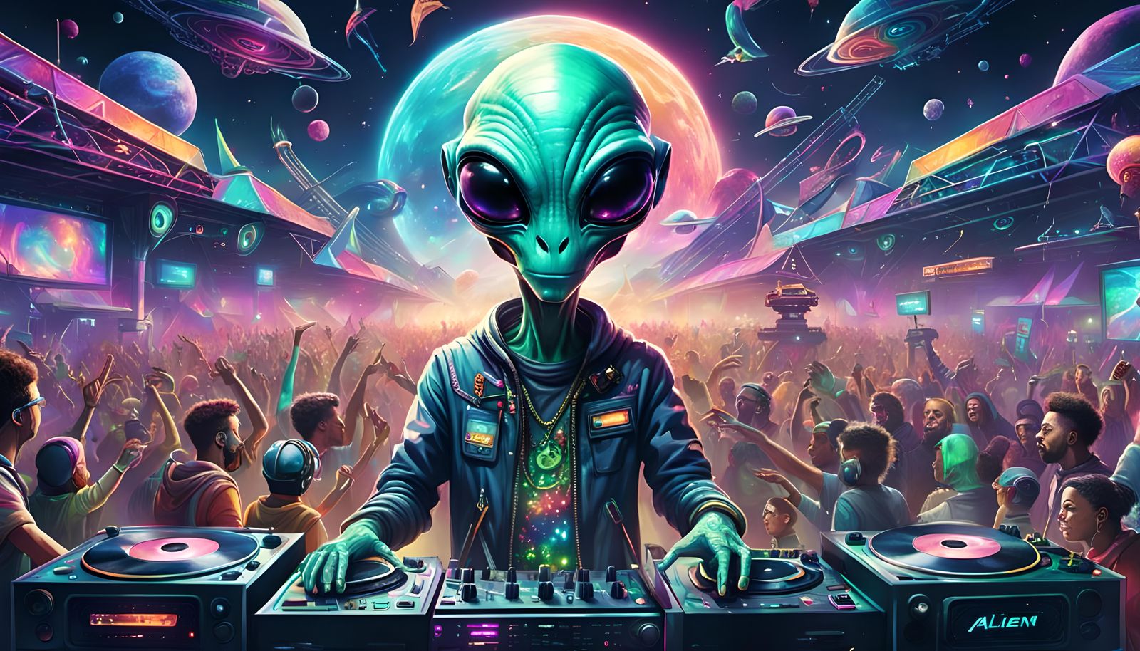 DJ Alien 👽🛸 - AI Generated Artwork - NightCafe Creator