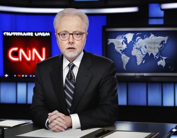 Wolf Blitzer, CNN television studio - AI Generated Artwork - NightCafe Creator