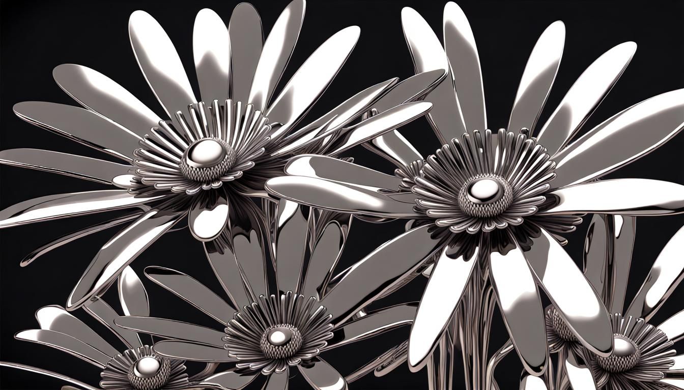 Bouquet of Chrome Flowers - AI Generated Artwork - NightCafe Creator