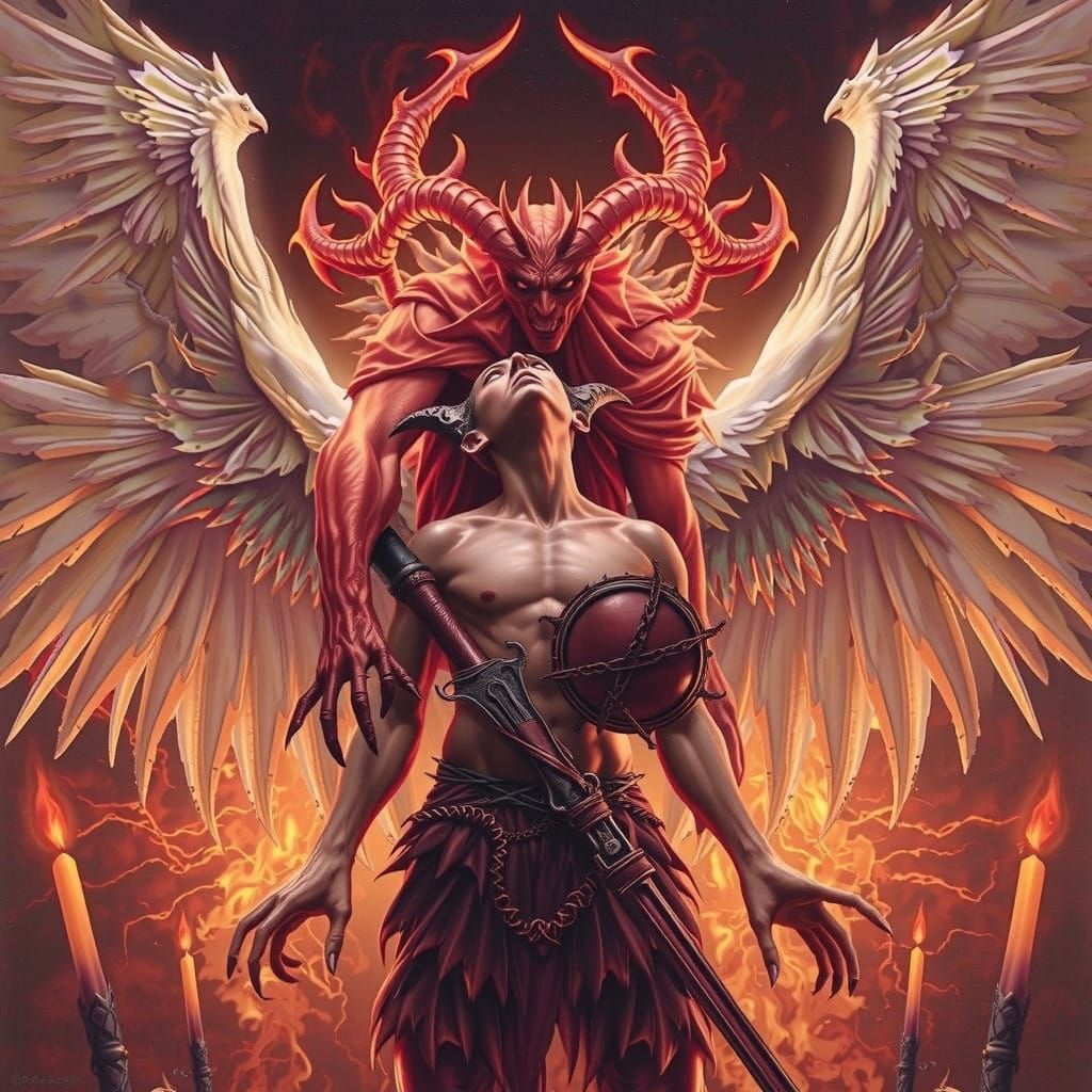 Devil demon angel ,dark art , - Dark Demon, Fallen Angel, an...
