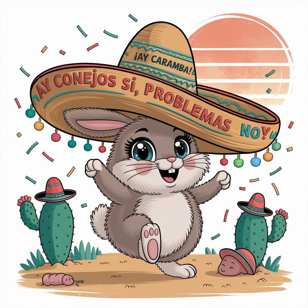 Rabbit with sombrero (Ideogram 2a Turbo)