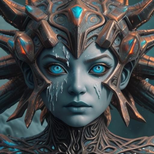 Arctic tundra, otherworldly cute creepy alien man ice sculptures ...