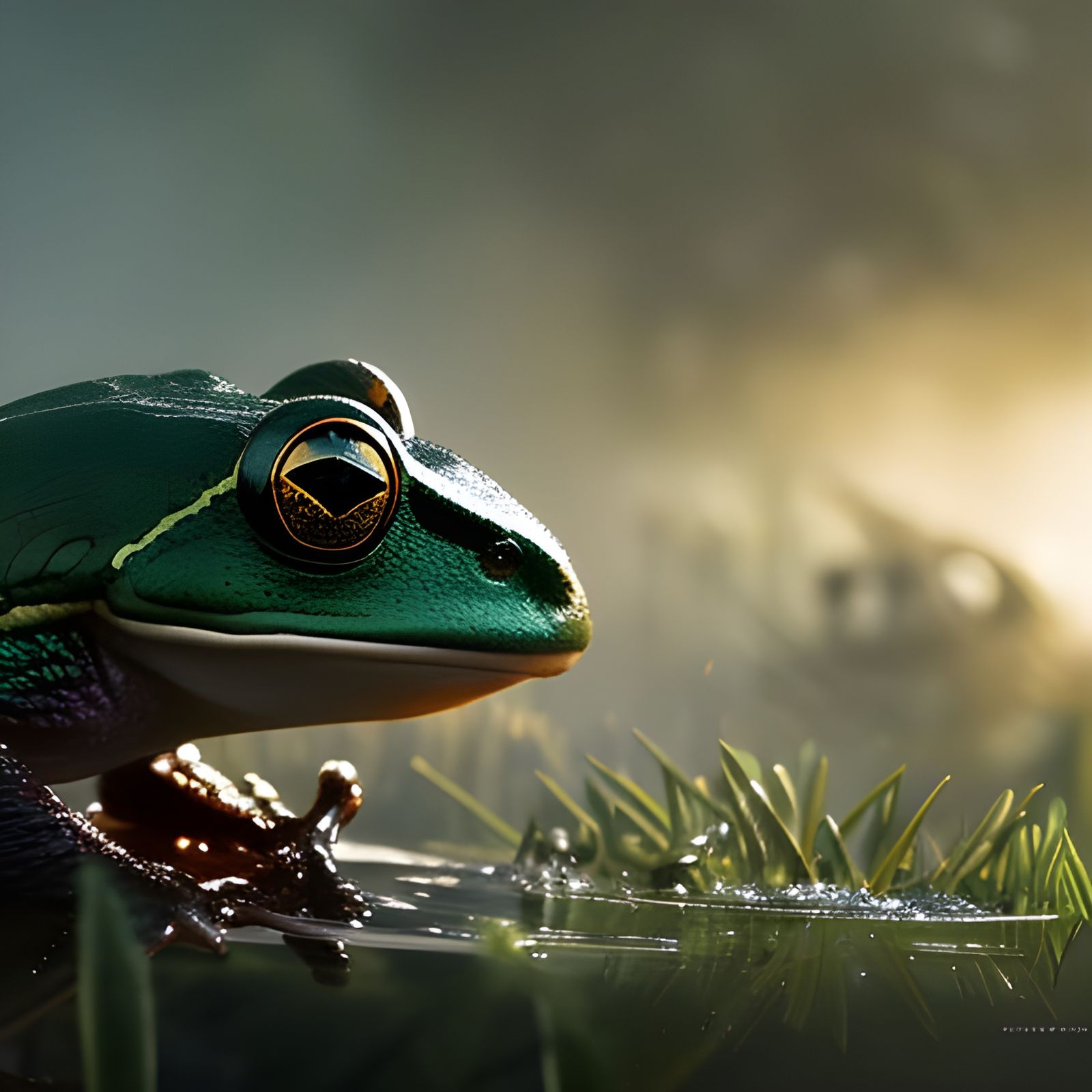 Pond frog - AI Generated Artwork - NightCafe Creator