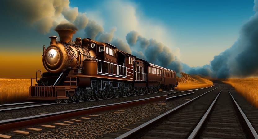 train with a skull on the front abstract vector fractal, wave function ...