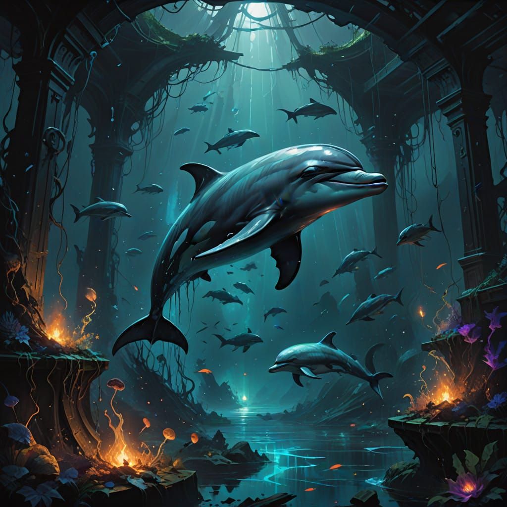 Dolphin games in the ocean depths - Mysterious Dolphin Games...