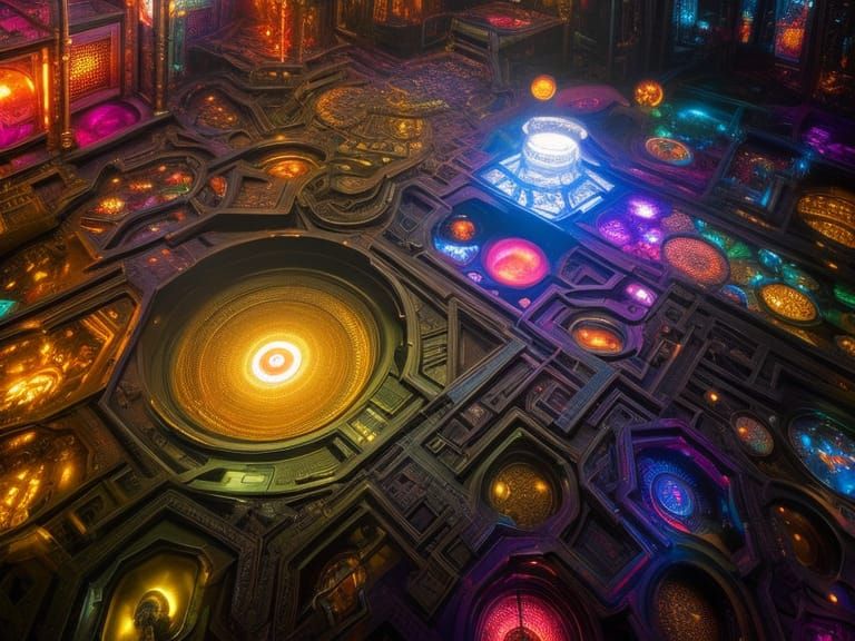 Insanely detailed photograph of an elaborate amazing Rainbow Maze ...