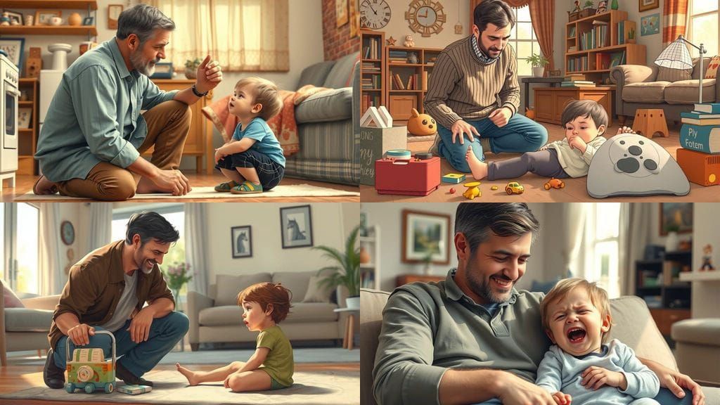 A Father Demonstrates Patience in a Calm Conversat... - AI Art