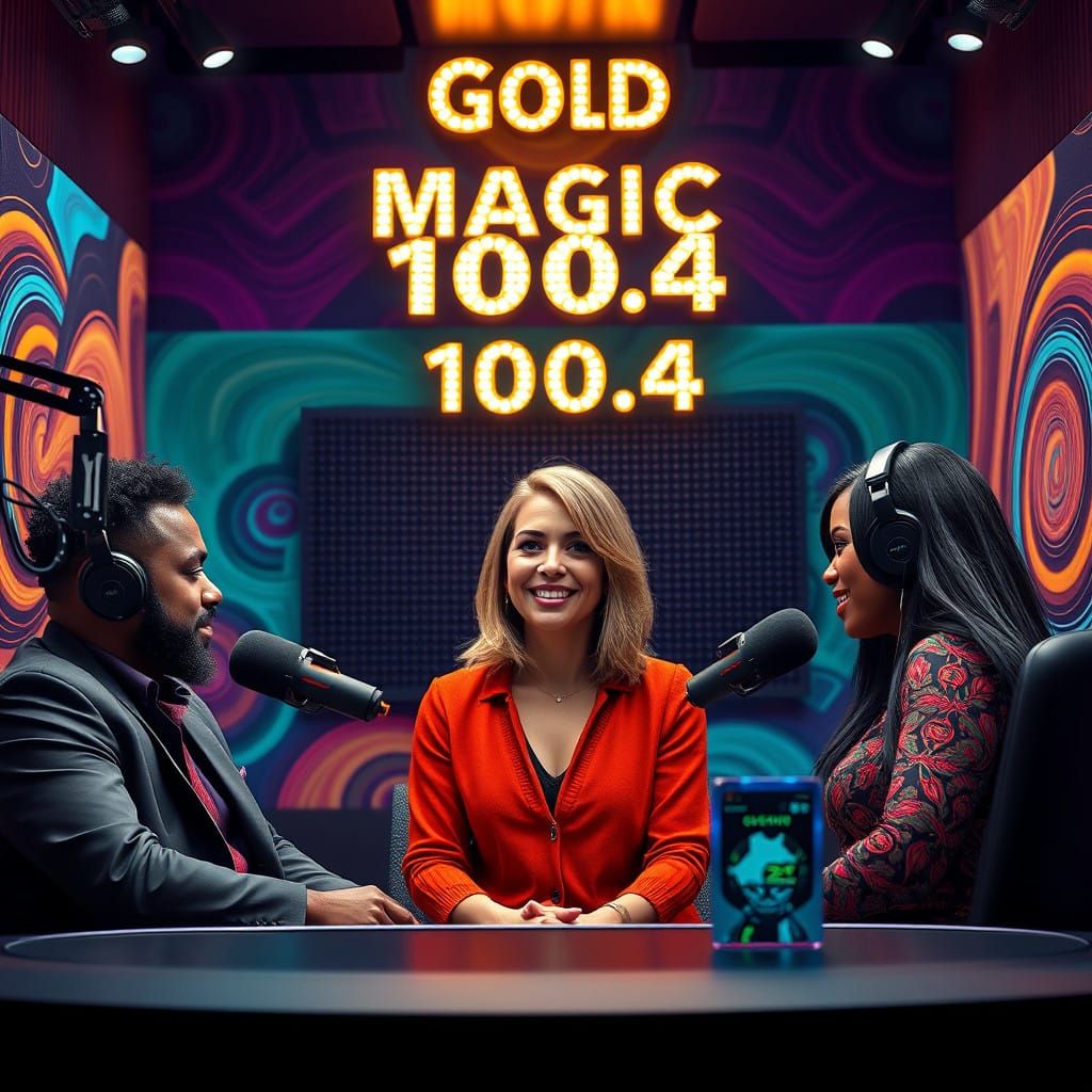 Vibrant Radio Studio in New York in a Hyper-Realis... - AI Art