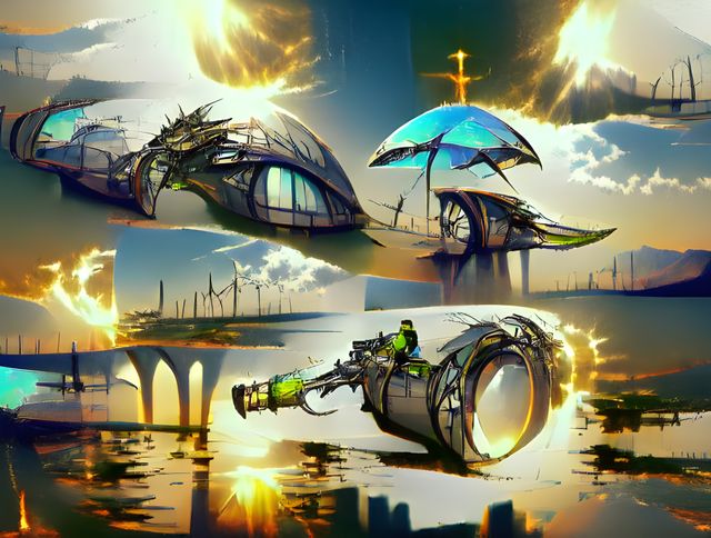 Half Solarpunk,Half Hydropunk concept art trending on Artstation - AI ...
