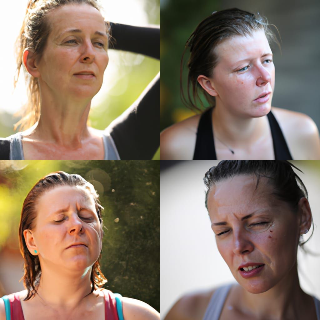 sweaty woman - AI Generated Artwork - NightCafe Creator