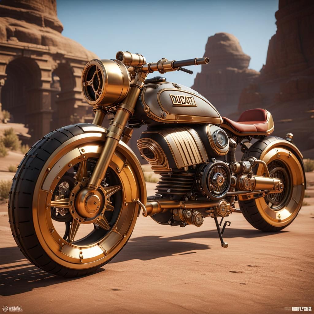 star wars steampunk hoover bike made from Ducati 860 GTS - AI Generated ...