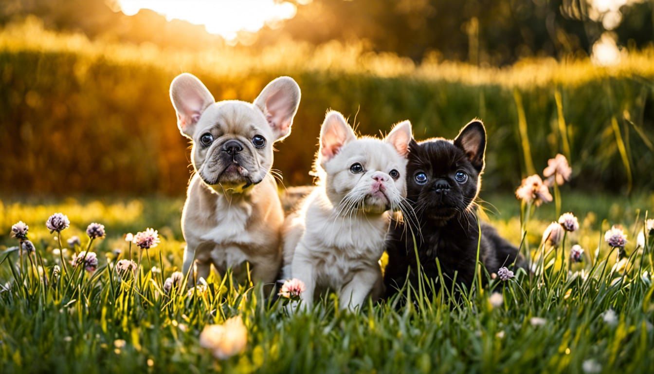 3 Frenchie Puppies - AI Generated Artwork - NightCafe Creator