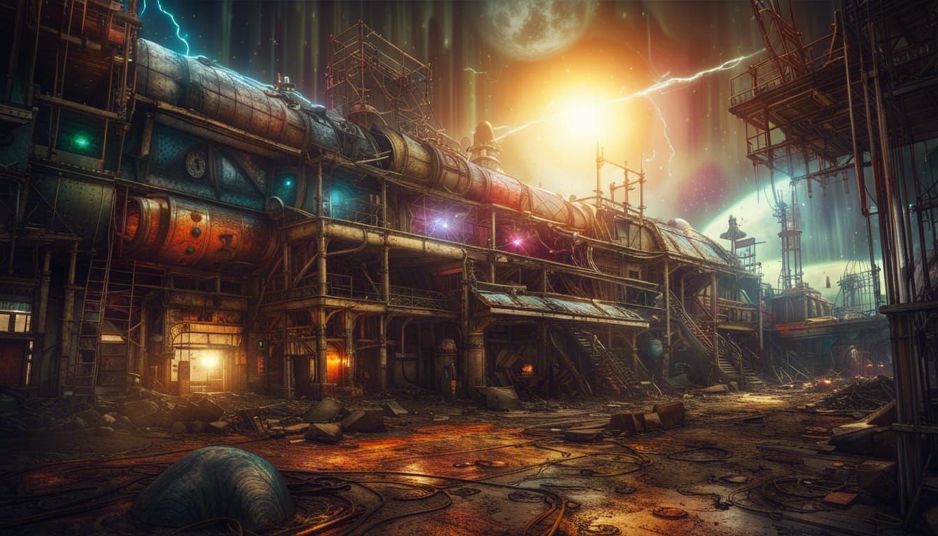 Abandoned Mining Colony - AI Generated Artwork - NightCafe Creator