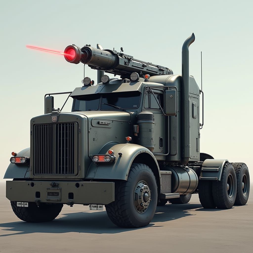 Cyberpunk Apocalypse Defender Semi-Truck in Futuri... - AI Art