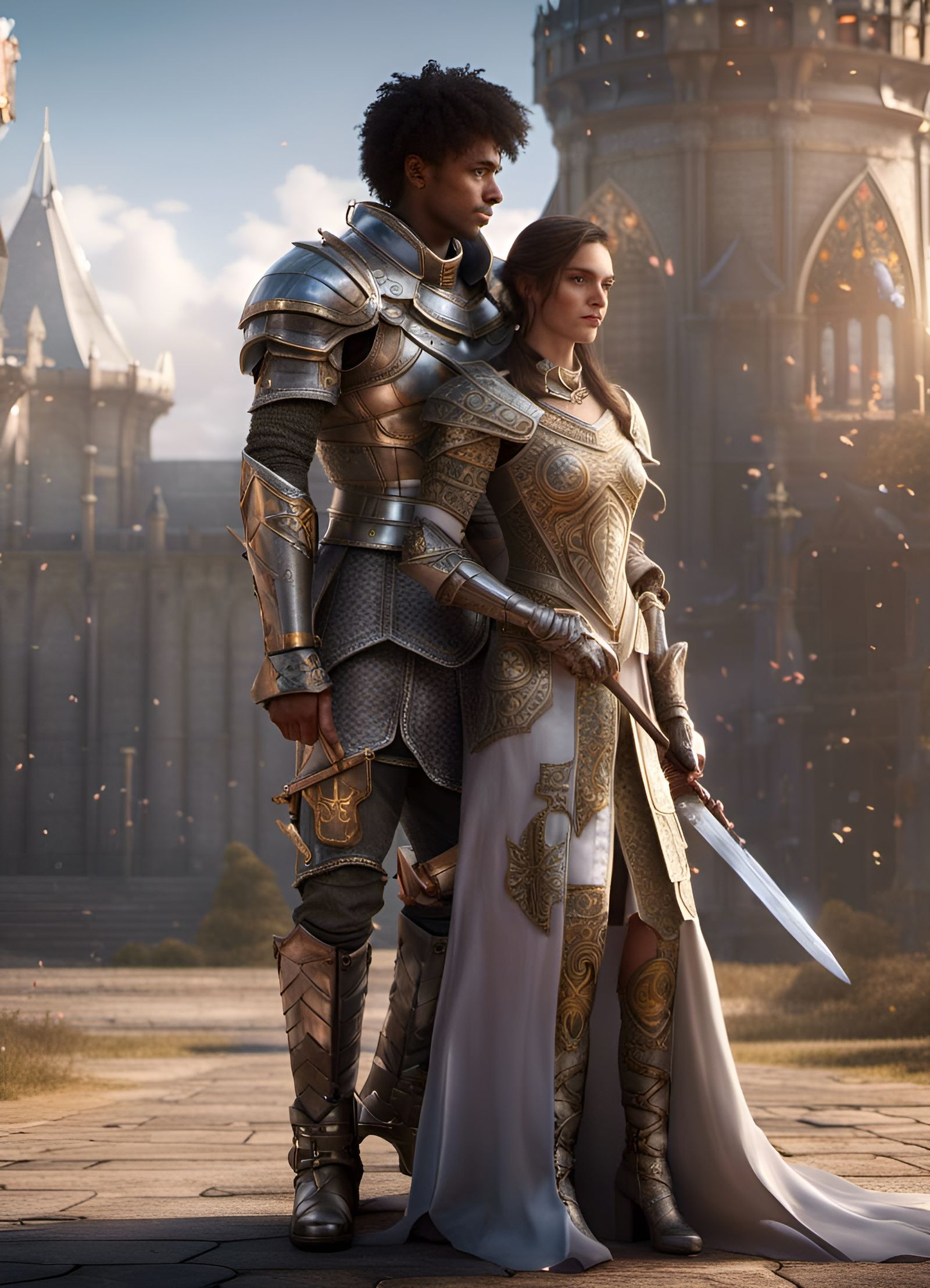 Prince and princess in armor - AI Generated Artwork - NightCafe Creator