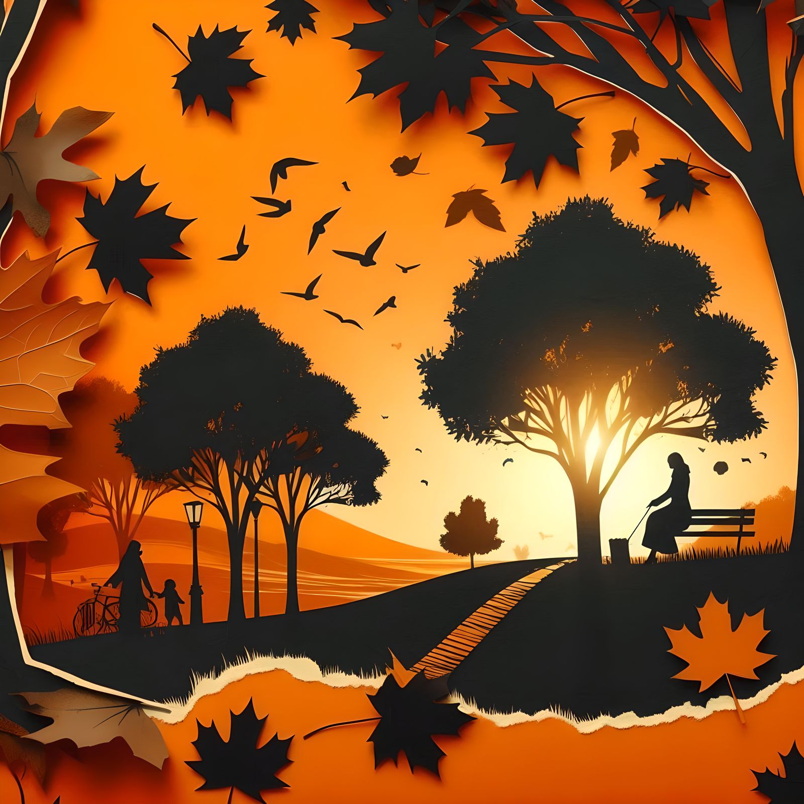 Autumn Day At The Park - AI Generated Artwork - NightCafe Creator