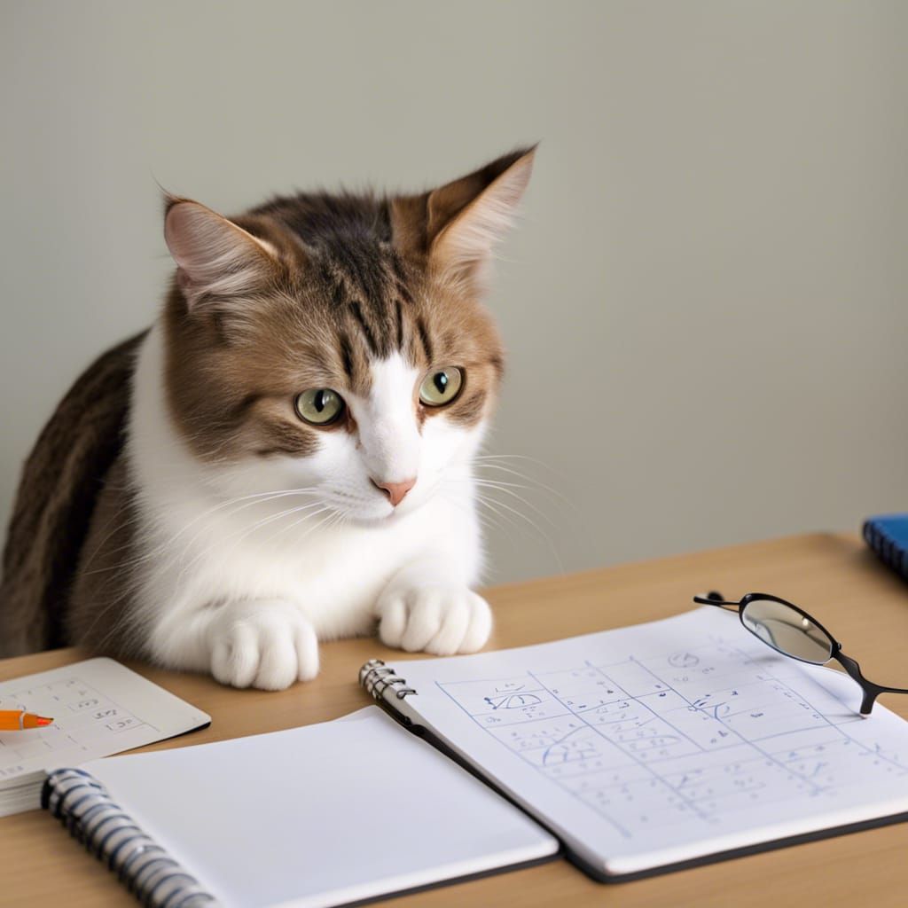 a cat trying to do my math homework - AI Generated Artwork - NightCafe ...